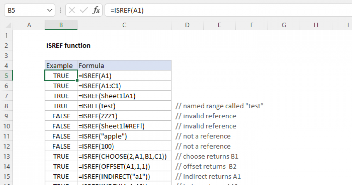 Excel Isref Function Exceljet